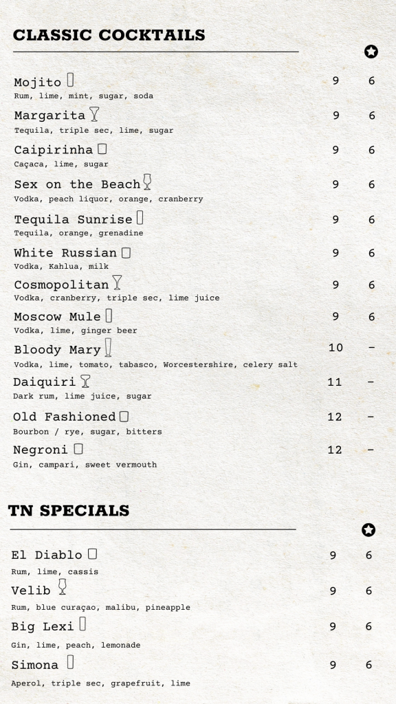 Menu&Cocktails