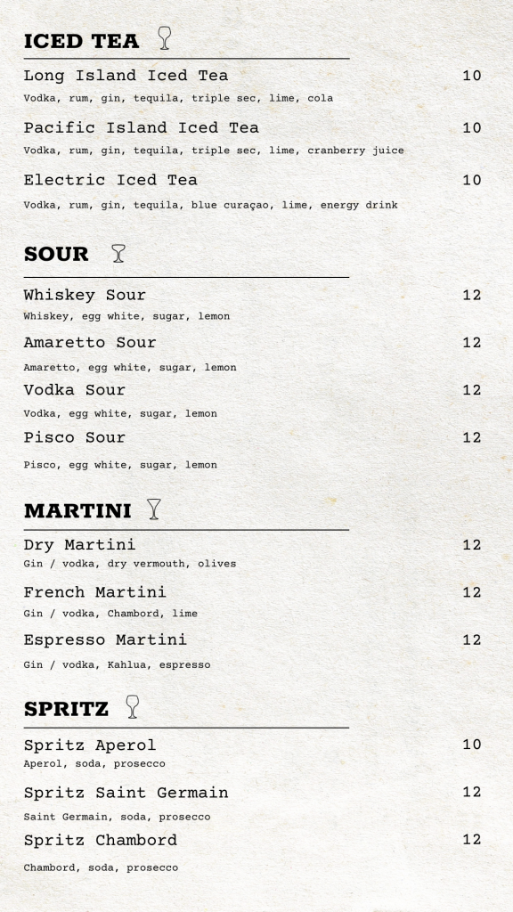 Menu&Cocktails